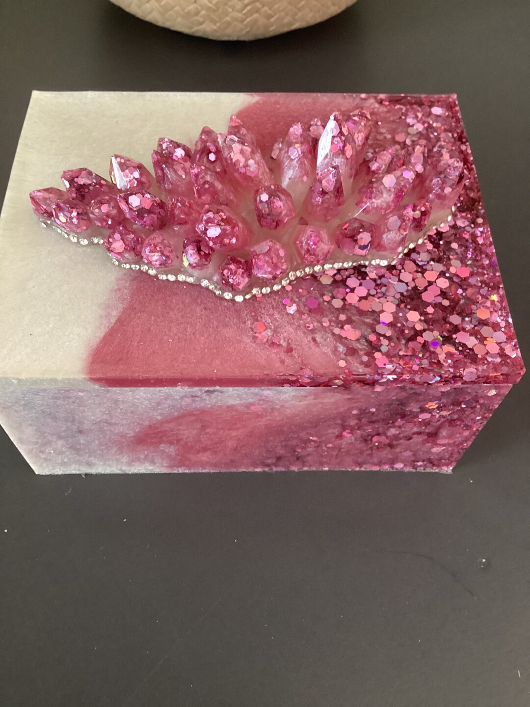 Handmade Geode Style Pink Jewelry Box - Etsy