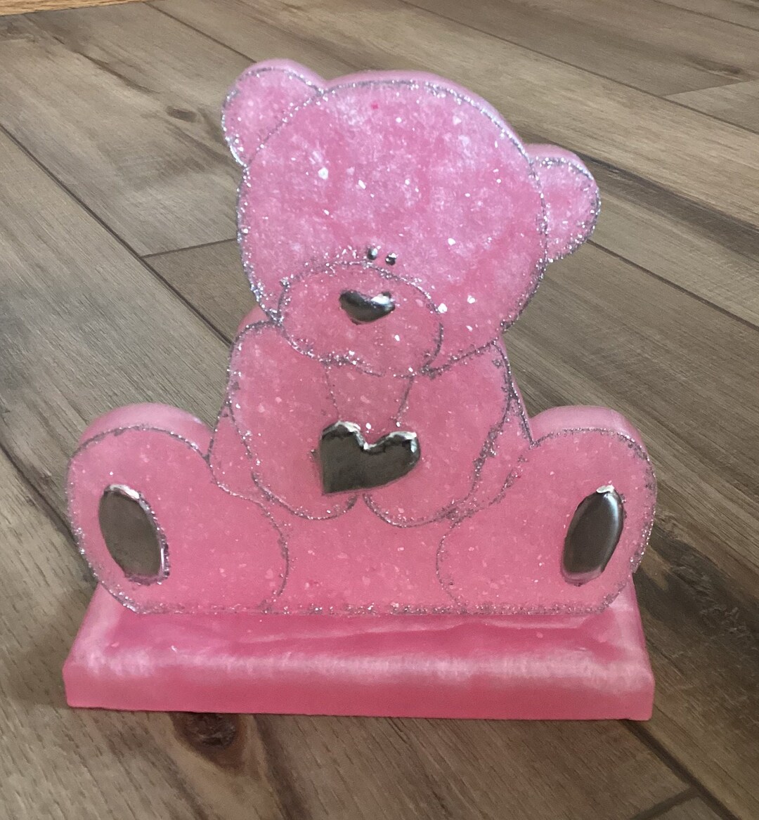 Handmade Pink Teddy Bear on Stand Home Decor - Etsy