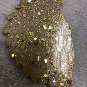 Epoxy Angel Wings Coasters in Clear With Chunky Gold Glitter - Etsy