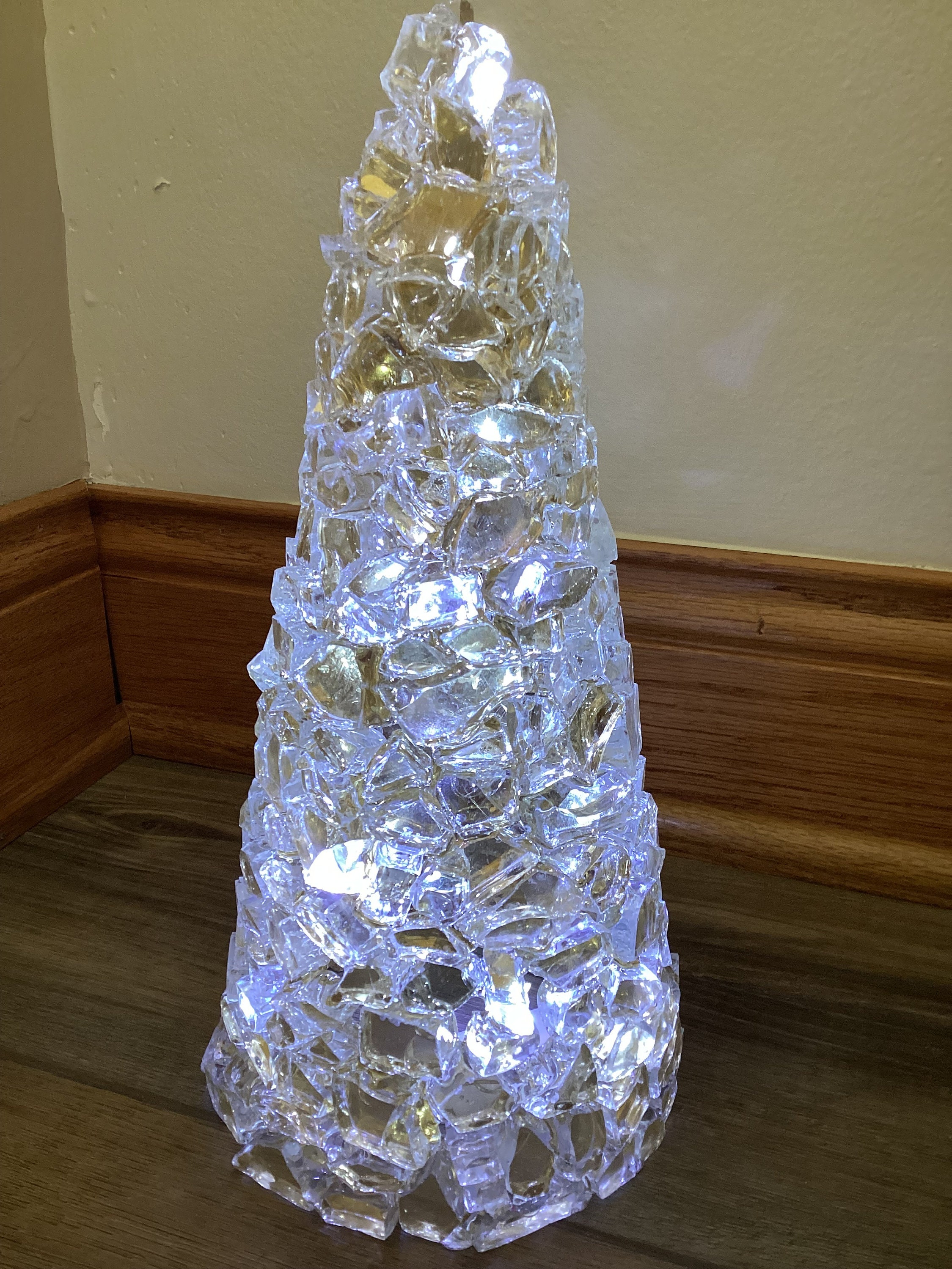 Handmade Golden Glass Light up Christmas Tree Decor - Etsy