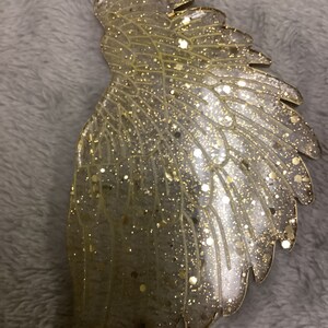 Epoxy Angel Wings Coasters in Clear With Chunky Gold Glitter - Etsy