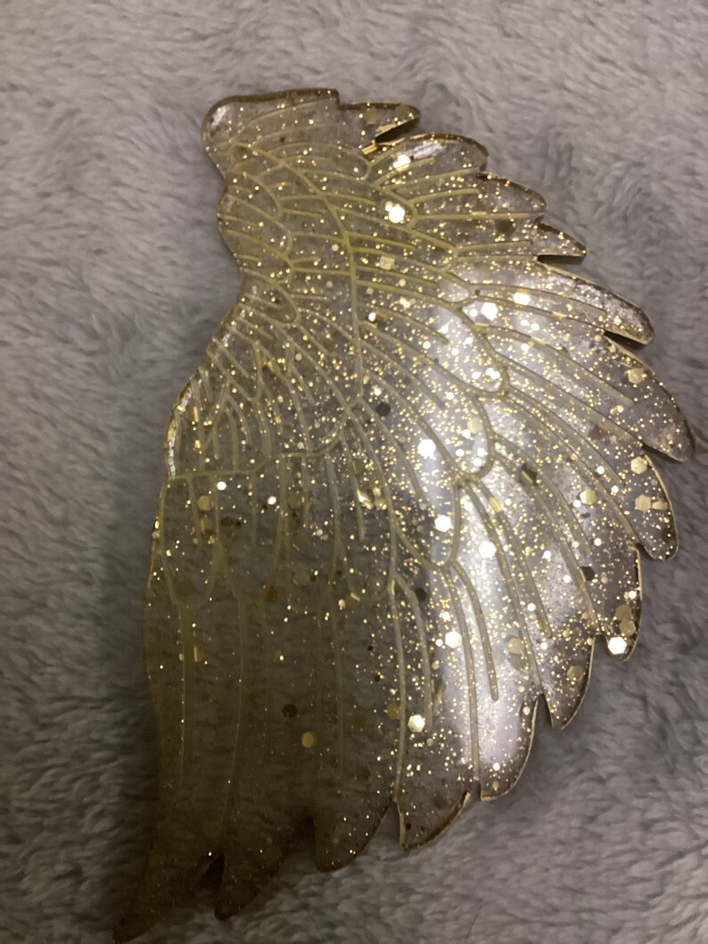 Epoxy Angel Wings Coasters in Clear With Chunky Gold Glitter - Etsy