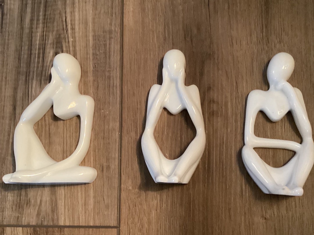 Pure White Thinking Men Statues for Home Decor - Etsy