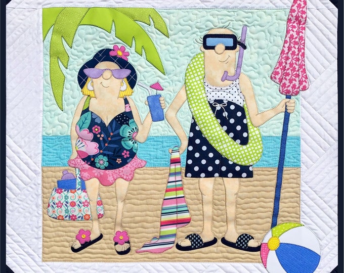 Beach Bums PDF Quilt Pattern Applique Wall Hanging Joann Hoffman - Etsy Australia