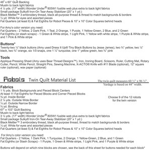 Robots Quilt & Pocket Organizer Download Pattern - Etsy