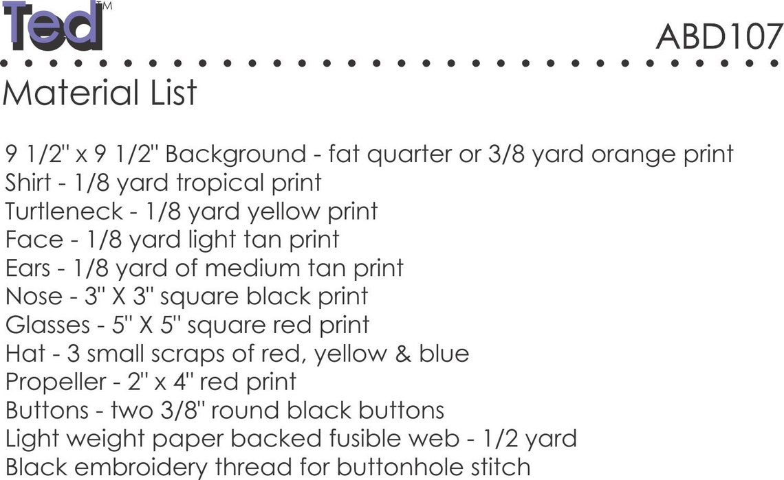 Ted Pattern Block 2 of Dazzling Dogs Quilt | Etsy