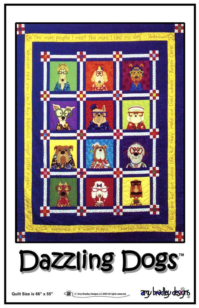 Frankie Pattern, Block 3 of Dazzling Dogs Quilt - Etsy