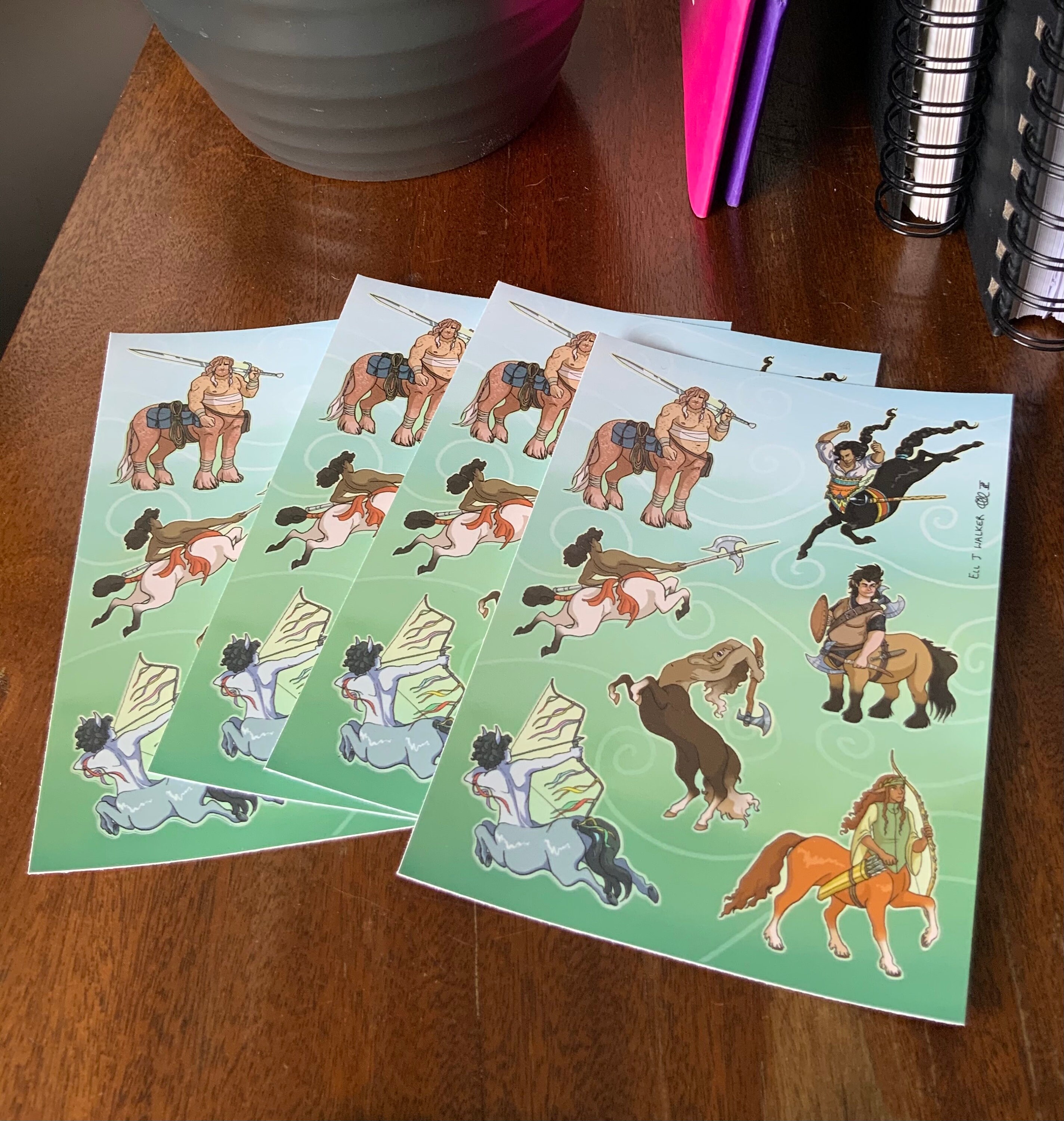 Centaur Fantasy Sticker Sheet 7 Unique Centaurs as Stickers - Etsy