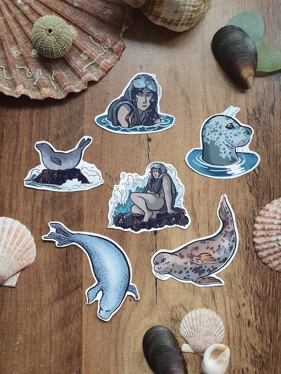 Scottish Folklore Stickers - Selkies and Seals - Etsy