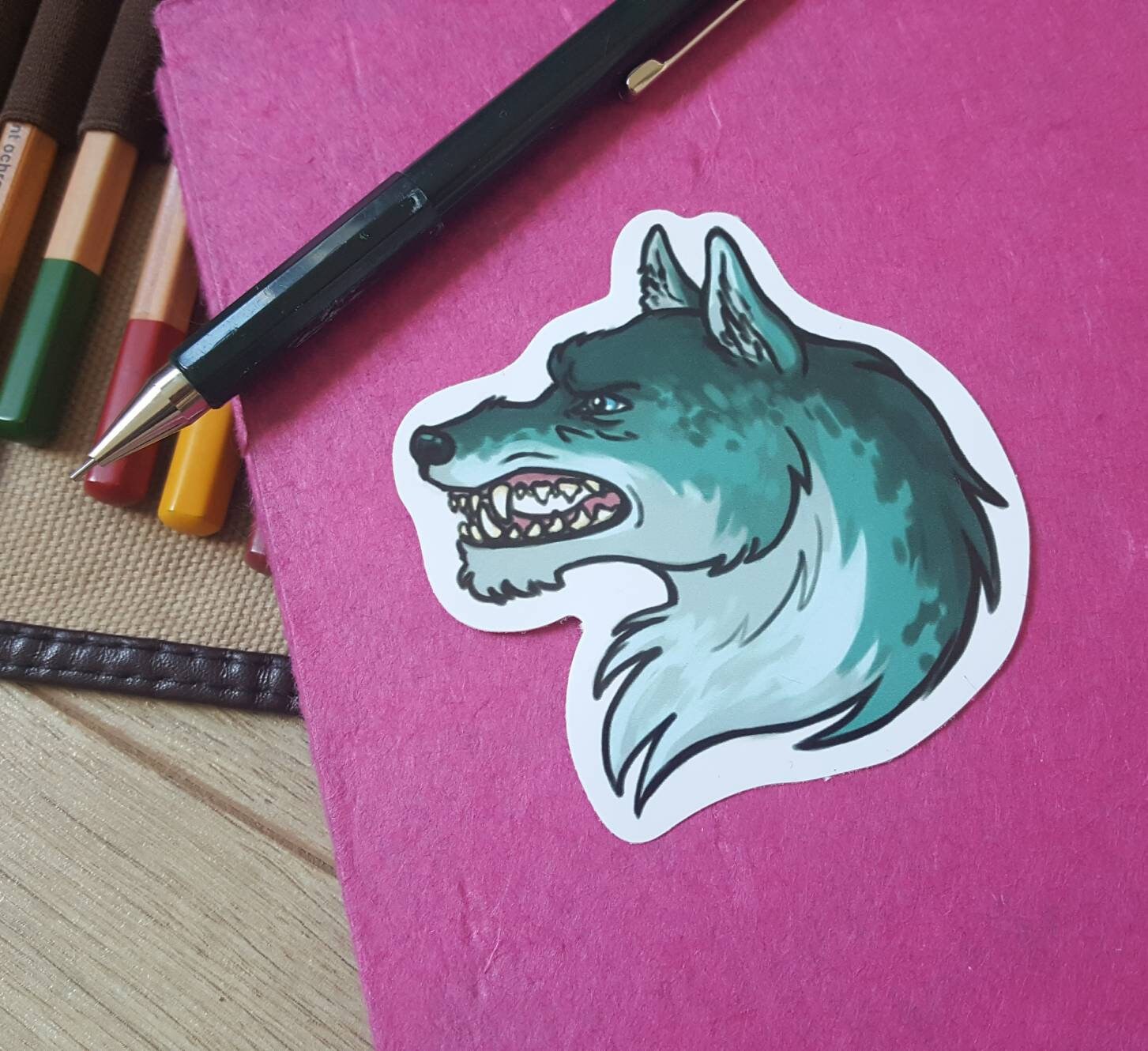 Horse & Wolf Head Stickers, Vivid Glossy Vinyl, Furry Art — Ell J Walker