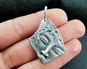 Female Face Pendant, Greek Goddess Pendant, Abstract Face Pendant, Face ...