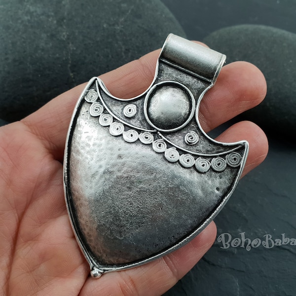 Silver Large Pendant - Etsy