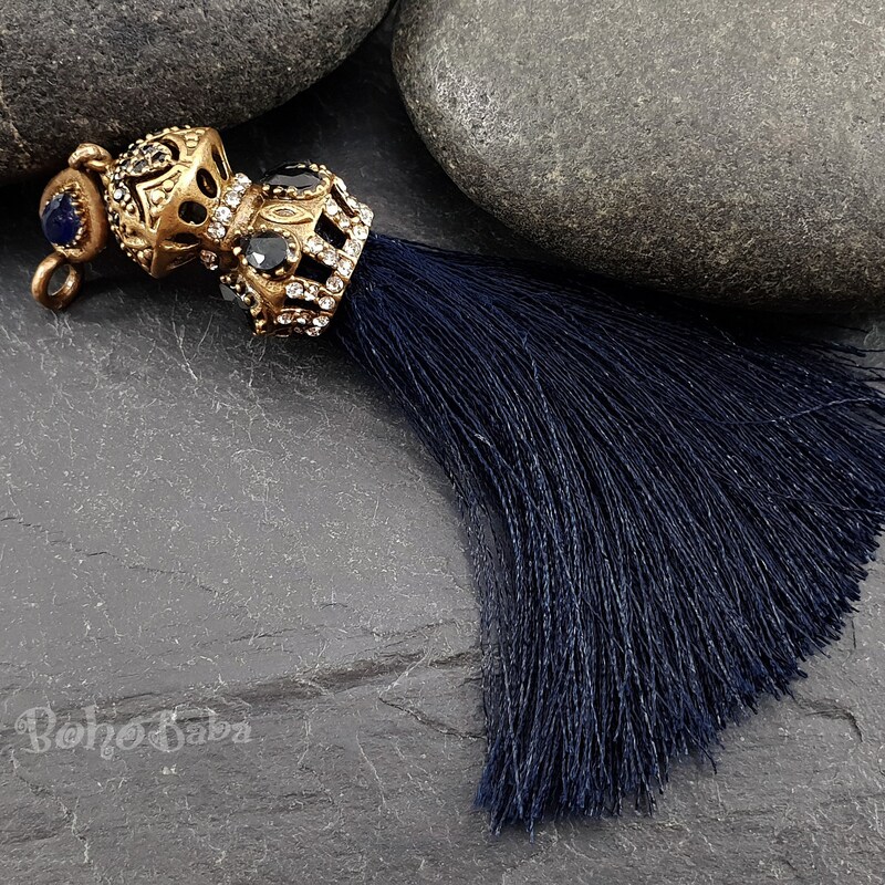 Navy Blue Tassels - Etsy
