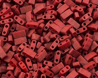 Htl-2040, Matte METALLIC BRICK RED, 5-15 Grams, Miyuki, Half Tila Beads ...