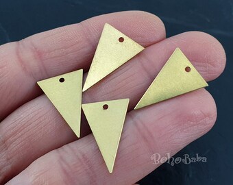 Brass Triangle Charms Raw Brass Texture Letter Triangle Earrings and ...