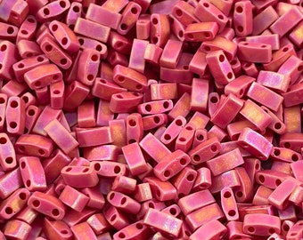 Htl-2040, Matte METALLIC BRICK RED, 5-15 Grams, Miyuki, Half Tila Beads ...