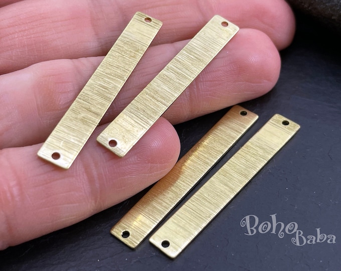 Brass Rectangle Bar Geometric 2 Hole Rectangle Stick Bar 3 X 6 X 35 Mm ...