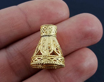 14K Gold Filled Large Bead Cones Beading Bead Cone Cones - Etsy