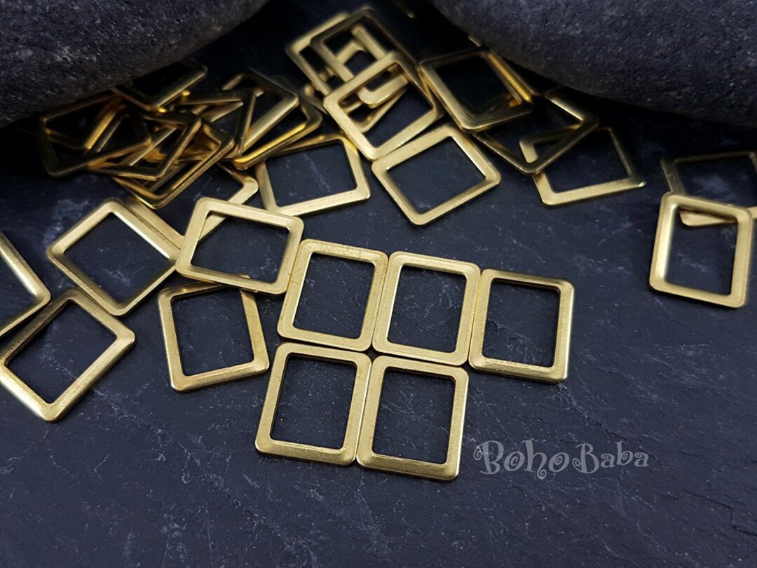 Raw Brass Rectangle Connectors, Rectangle Charms, Geometric Jewelry ...