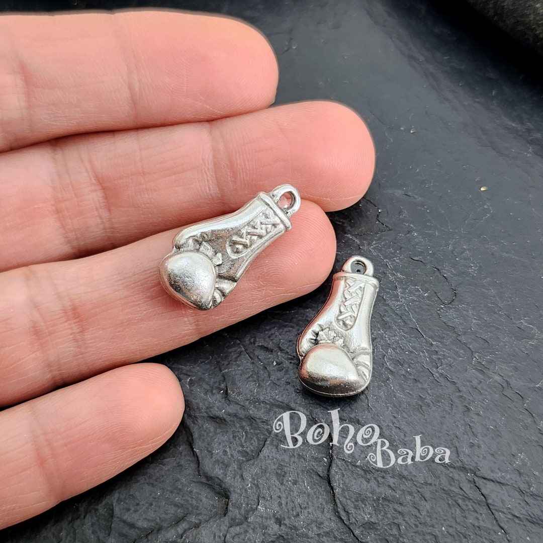 Antique Silver Plated Boxing Glove Charms, 2pc - Etsy