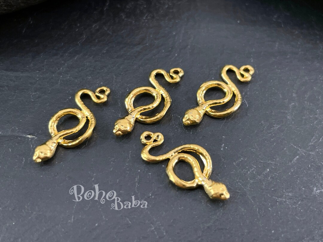 Gold Snake Charms Mini Snake Charms Snake Drop Charms Gold - Etsy