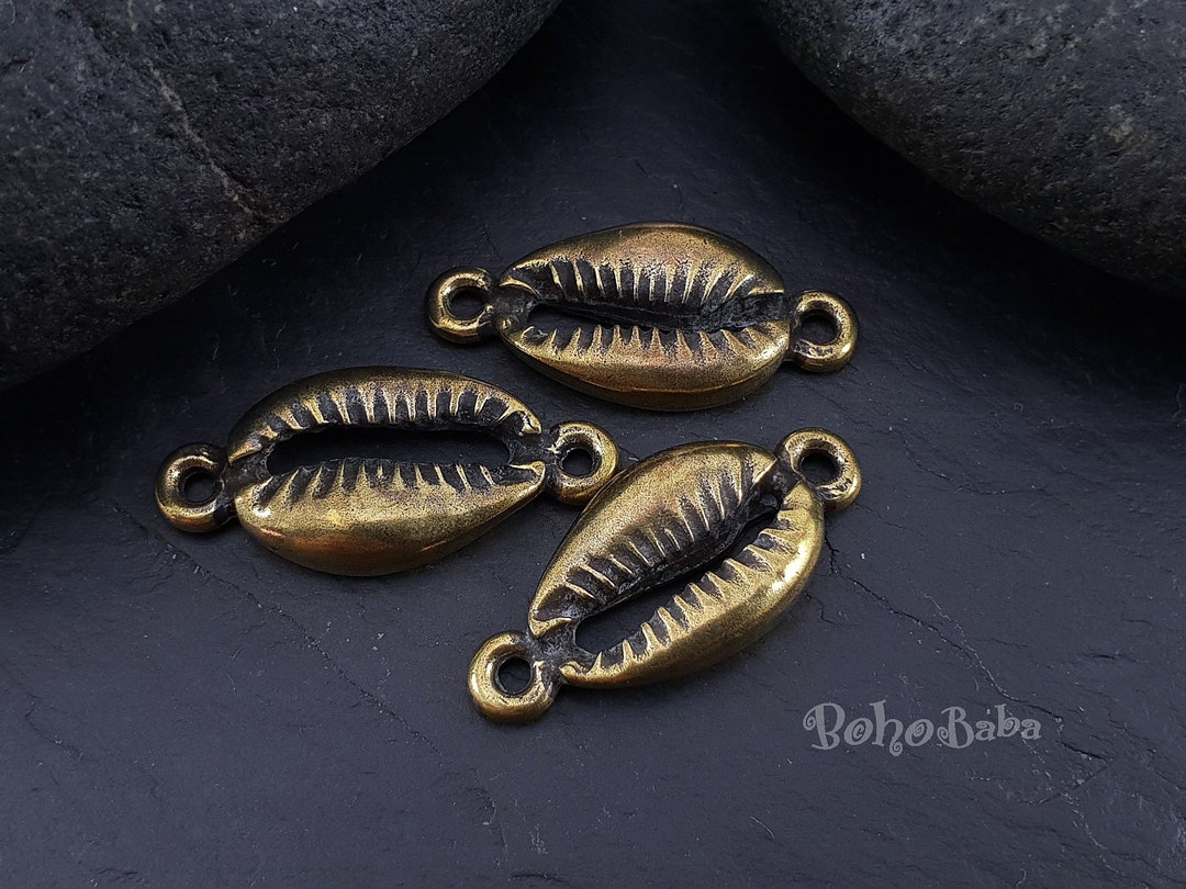 Bronze Seashell Connectors, Seashell Bracelet, Seashell Connector ...