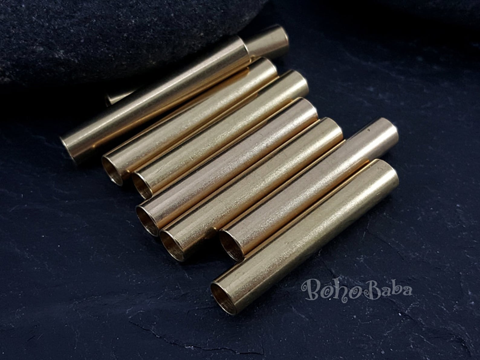 Large Tube Beads, Spacer Tubes, (6x35mm), Raw Brass Tubes, Plain Tube ...