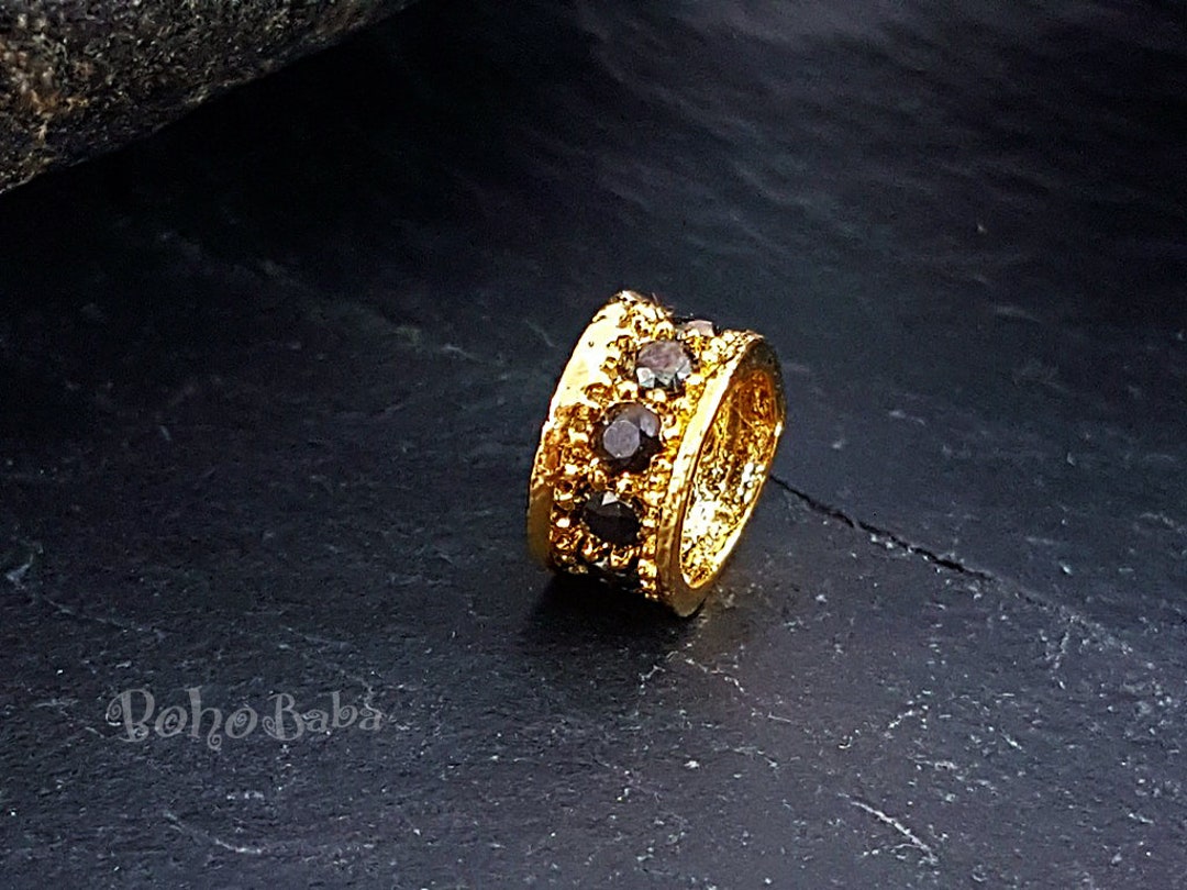 Gold Plated Pave Rondelle, CZ Micro Pave Spacer Beads, 1 Pc - Etsy UK