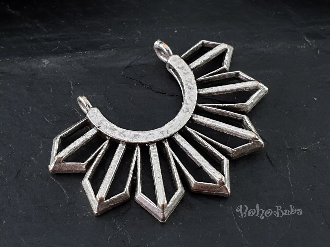 Sunburst Pendant, Sun Ray Charm, Silver Charm, Earring Charm, Sun ...
