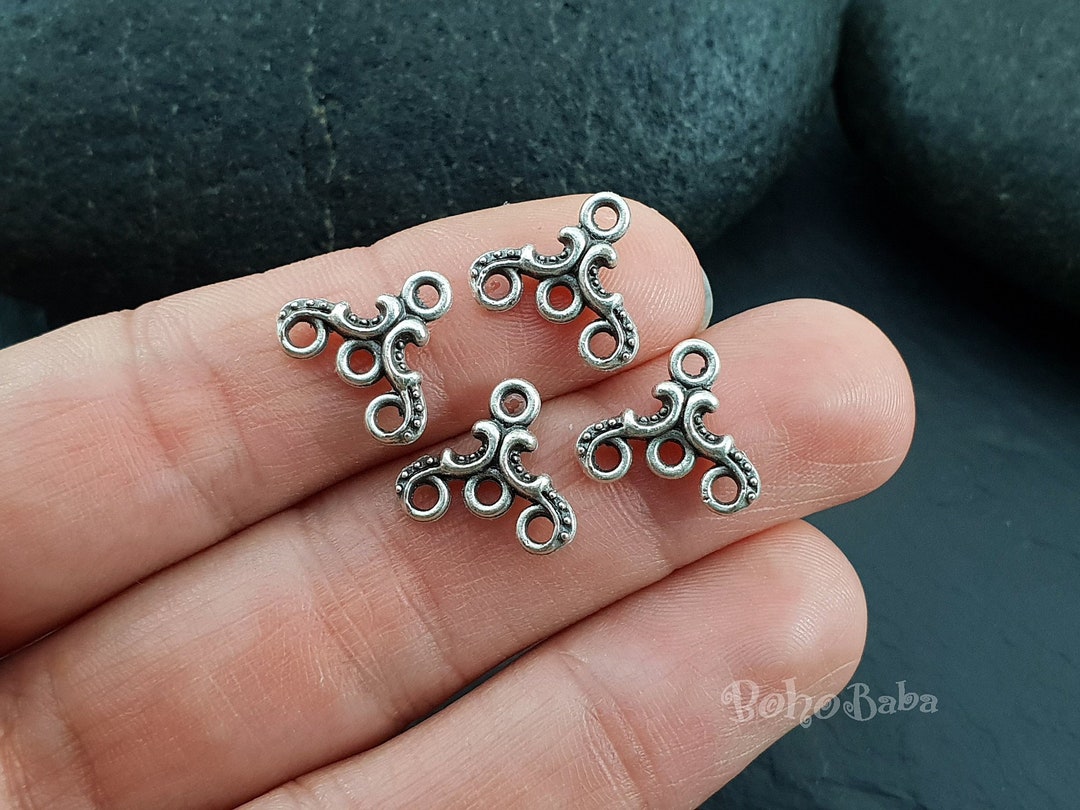 Multi Strand Connectors, Silver Earring Connectors, Mini Chandelier ...