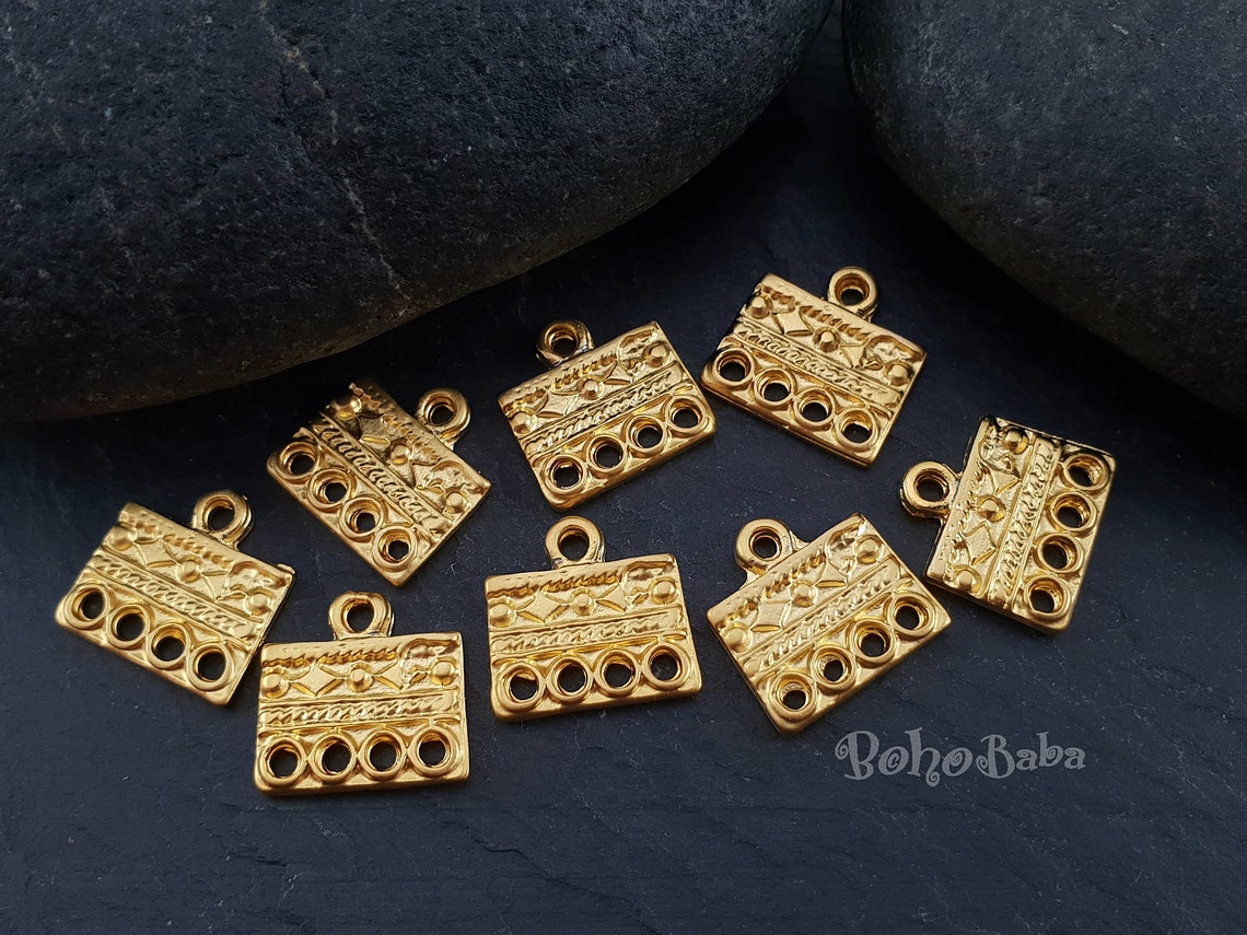 Gold Connectors, Multi Strand Connectors, Earring Connector, Jewellery ...