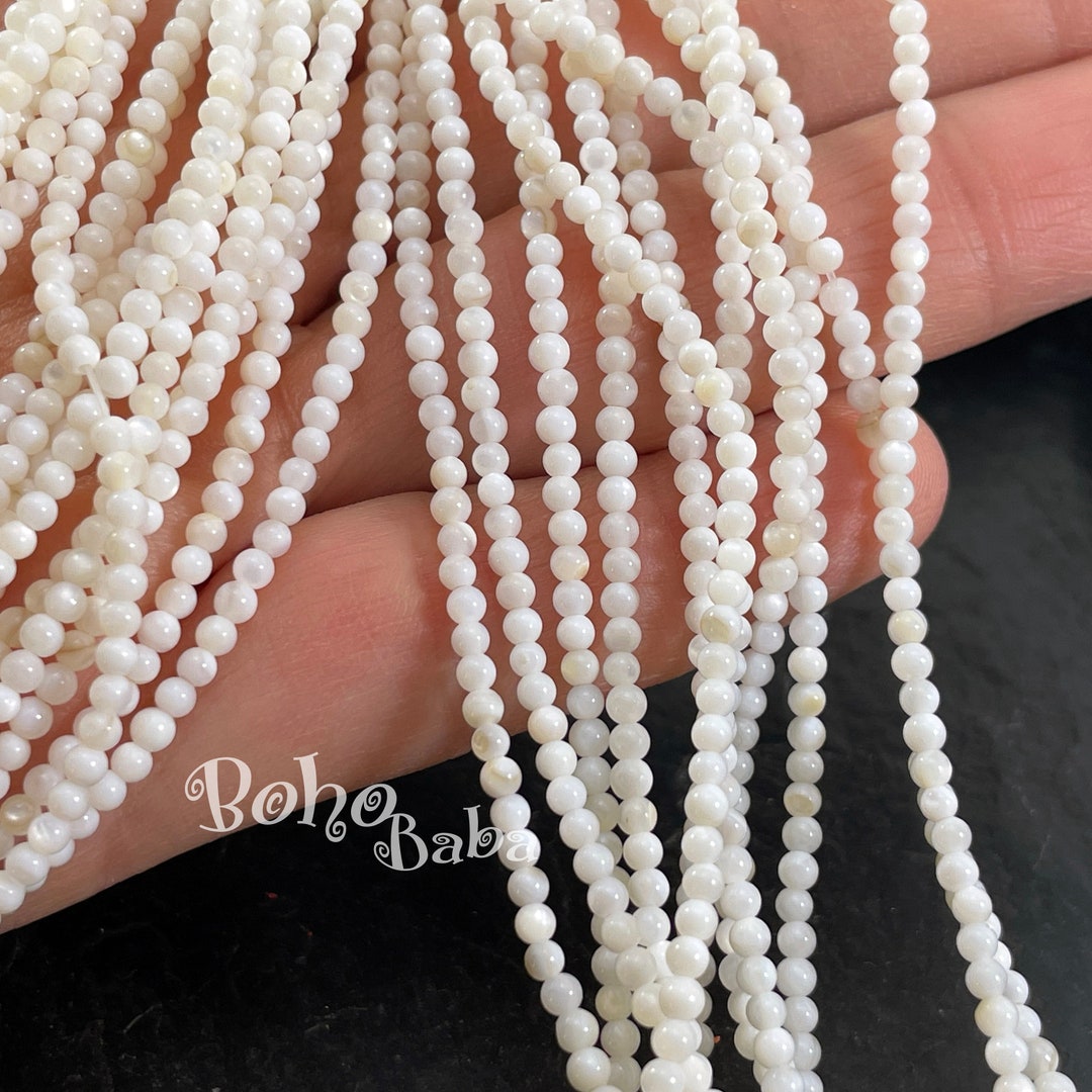 2mm Mother of Pearl Beads, Natural Freshwater MOP Round Beads - Etsy