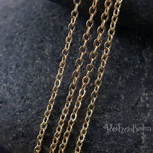 Dainty Gold Chain, Link Chain, Cable Chain, Delicate Gold Chain, 1 ...