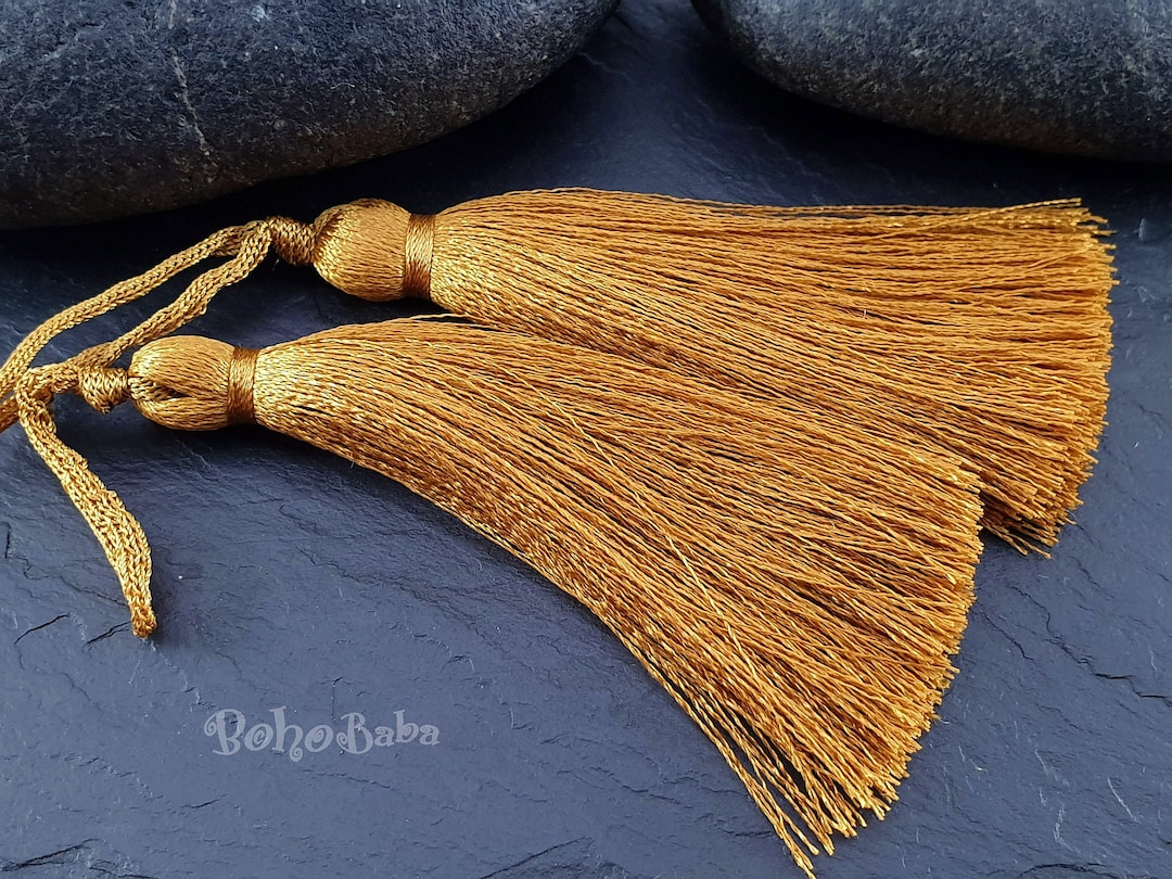 Golden Yellow Silk Tassel, Mala Tassel Silk Tassel, Thread Tassel ...