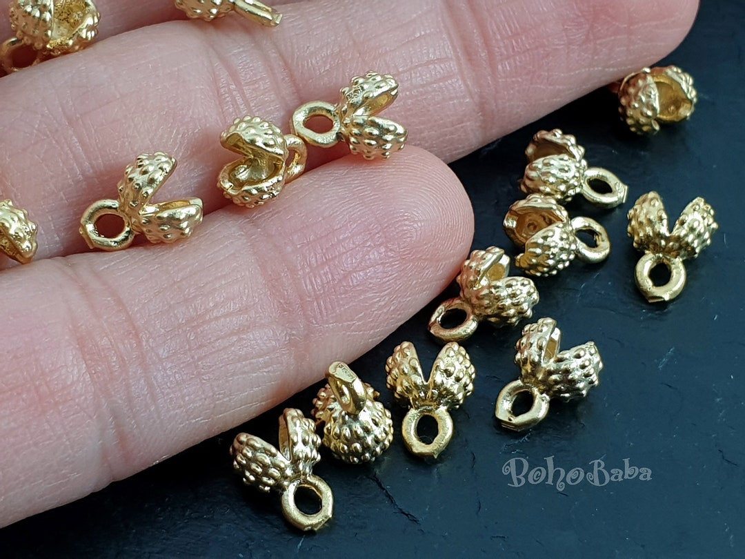 Gold Drop Charms, Mini Gold Ball Charms, Tribal Ball Charms, 6 Pc - Etsy