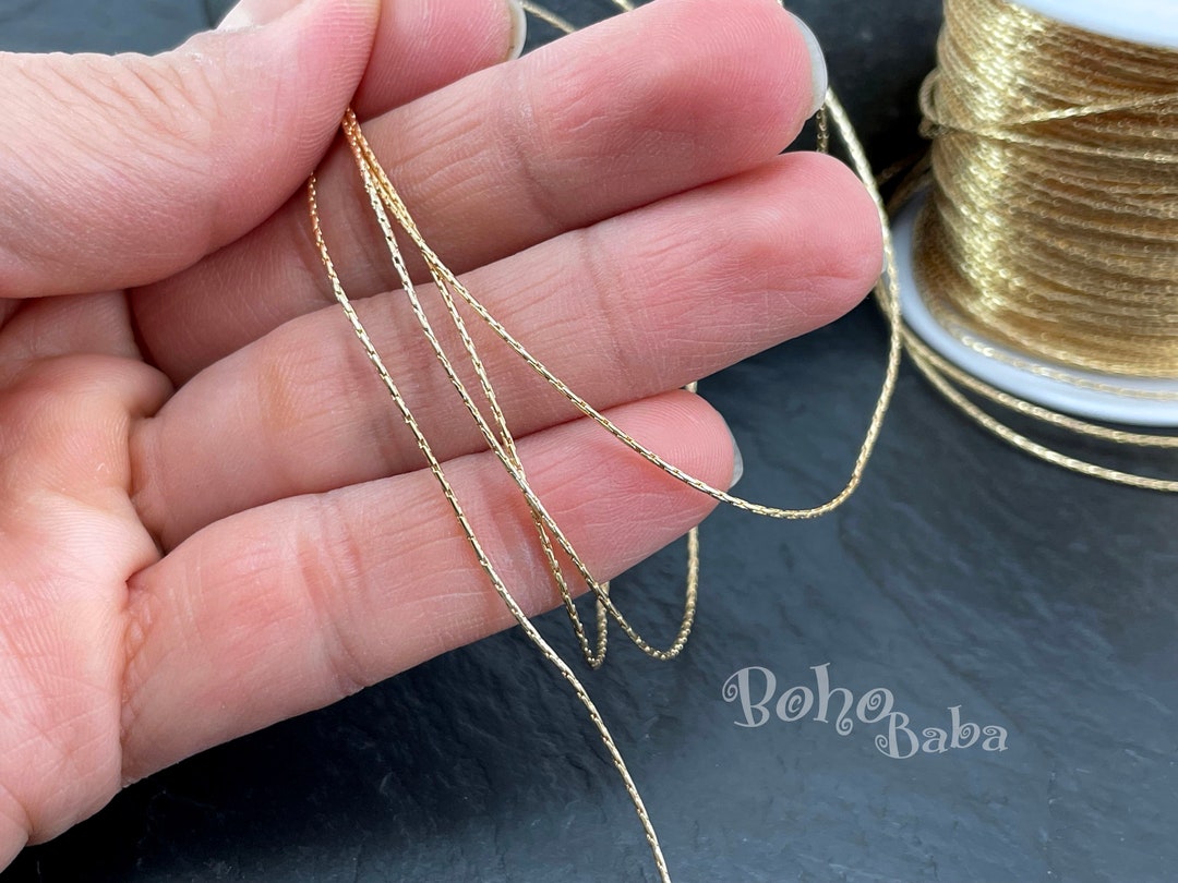 Shiny Gold Plated Brass Cobra Snake Chain, 0.70mm Beading Chain, Bulk ...