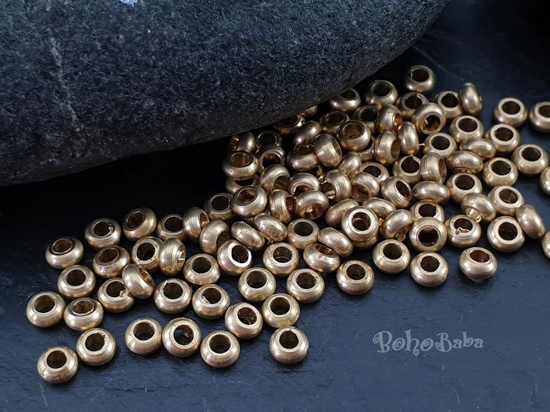 Tiny Brass Beads Solid Brass Beads Industrial Beads Brass - Etsy