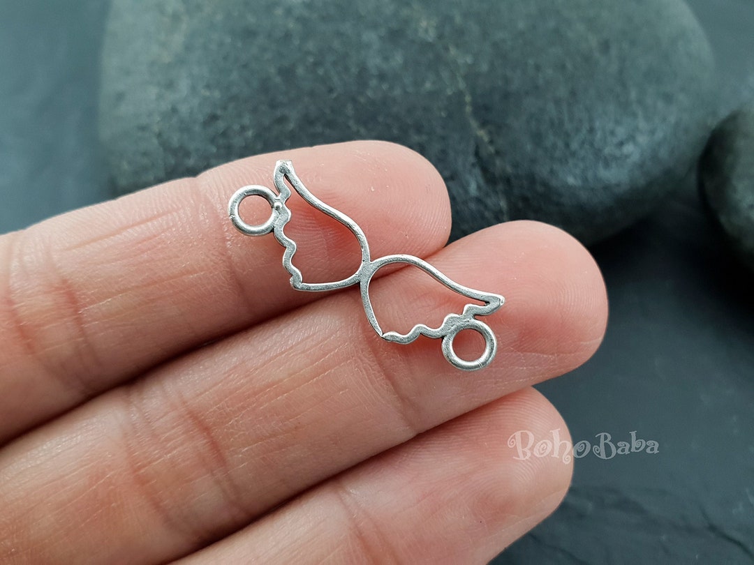 Silver Angel Wings, Silver Angel Connectors, Silver Angel Pendant, 4 Pc ...