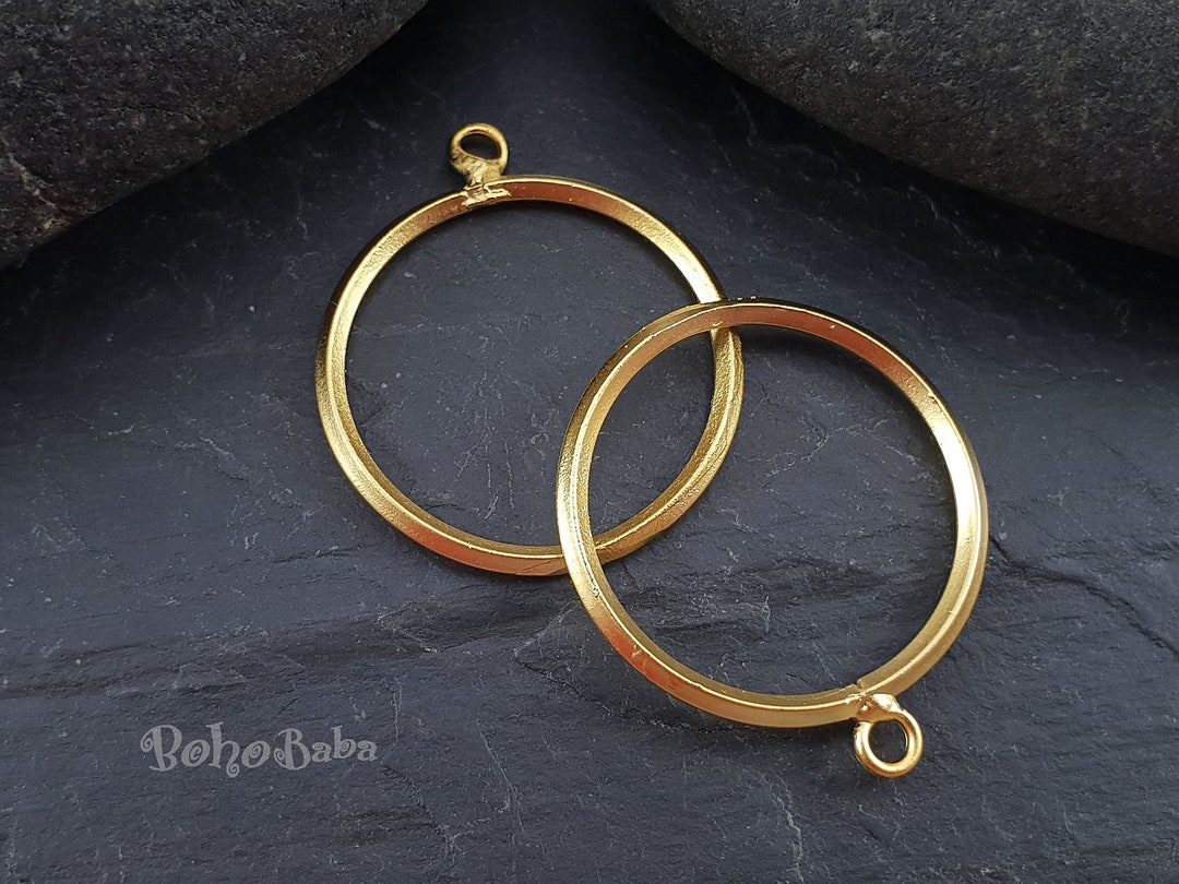 Gold Hoop Charms, Round Loop Charms, Gold Earring Hoops, Earring ...