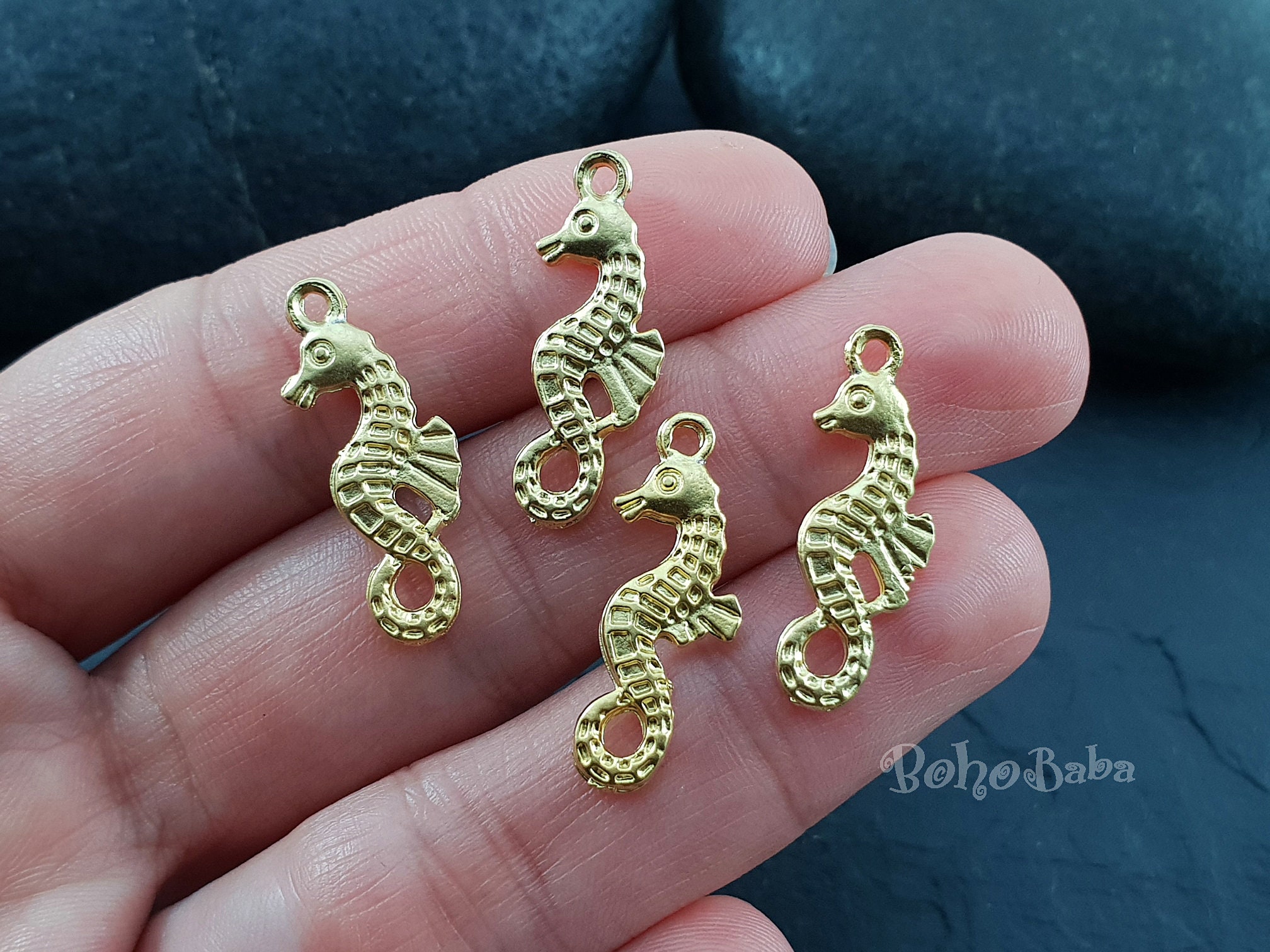 Seahorse Charms Seahorse Pendants Gold Seahorse Jewelry | Etsy
