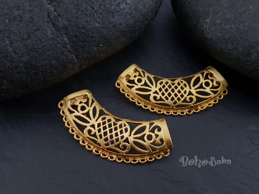 Large Gold Bail, Gold Plated Large Bails, Filigree Pendant Bail ...