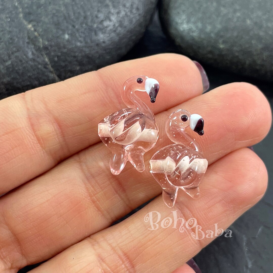 Lampworked Flamingo Bead, Handmade Murano Glass Flamingo Charm, 1pc - Etsy