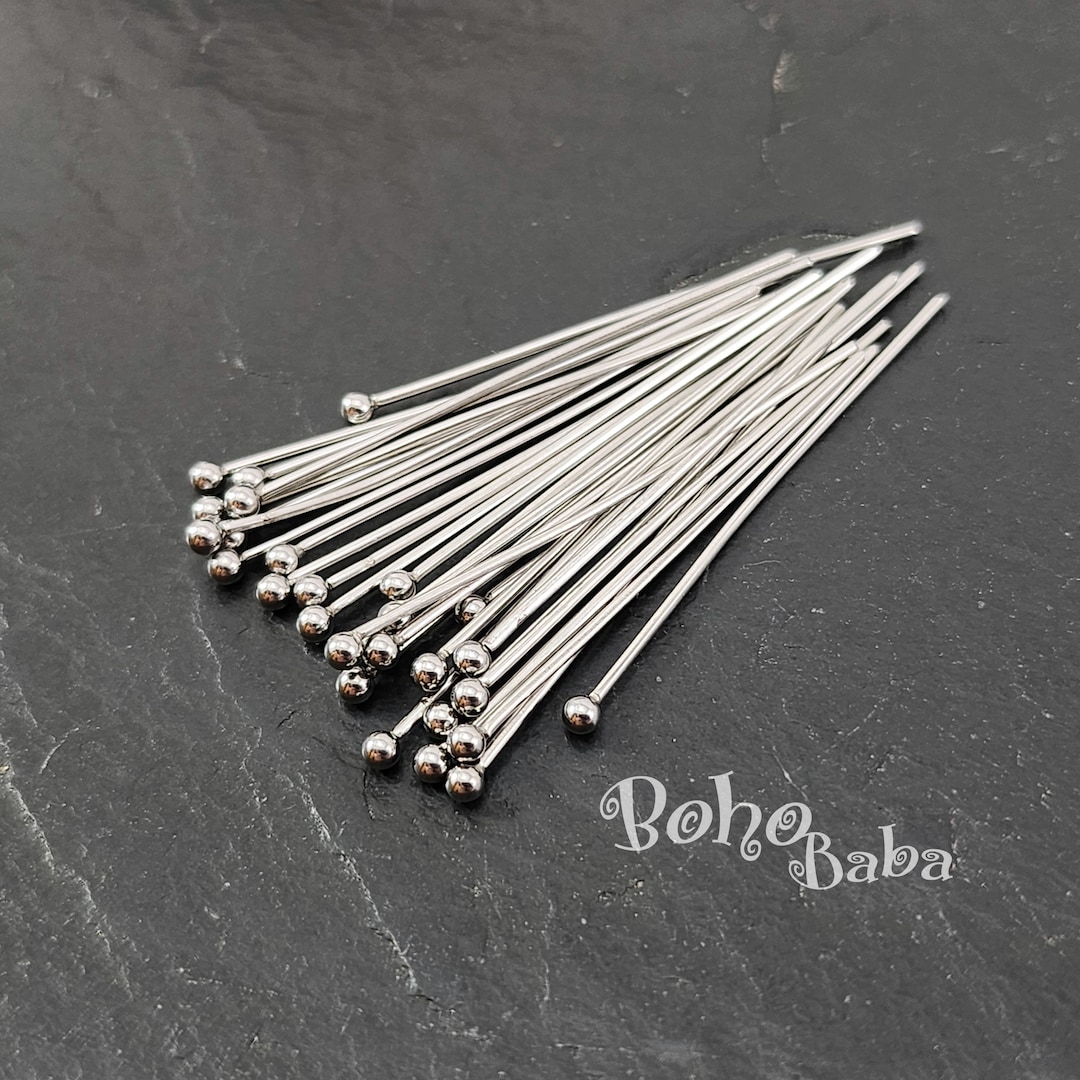 Stainless Steel Ball Head Pins, 35x0.70mm Headpins, Silver Ballpoint ...