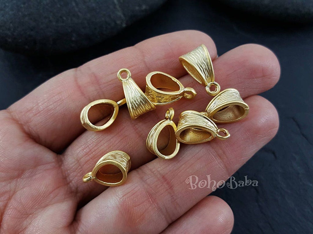 Gold Charm Bails, Gold Plated Pendant Bails, Gold Bails Findings ...