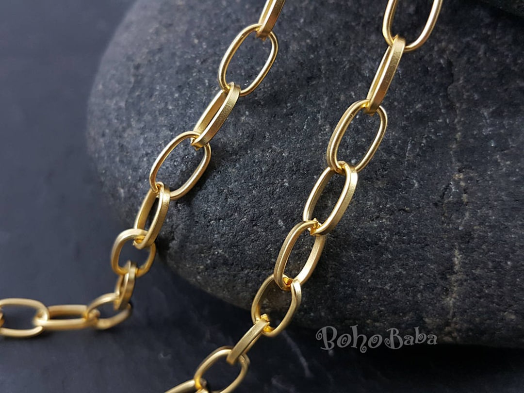 Large Gold Chain, Oval Link Chain, Gold Chain, 1 Meter, Unsoldered Link ...
