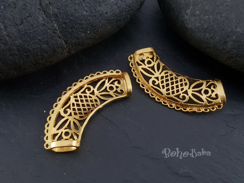 Large Gold Bail, Gold Plated Large Bails, Filigree Pendant Bail ...