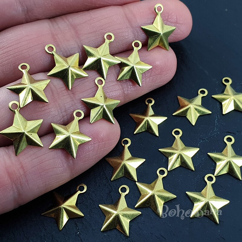 Brass Hanging Stars - Etsy UK