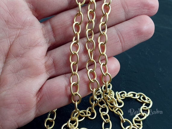 Large Gold Chain Oval Link Chain Gold Chain Jewelery Chain - Etsy