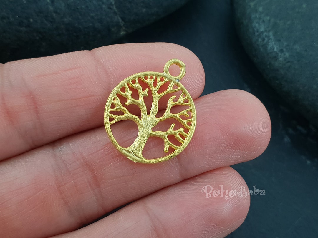 Gold Tree Charms, Tree of Life Charms, Gold Tree Pendant, 2 Pc - Etsy
