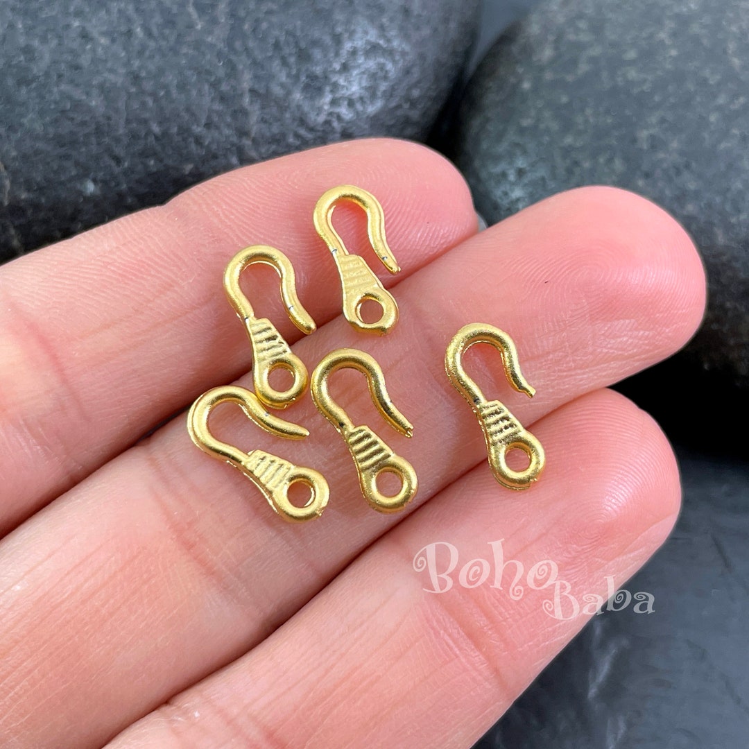 Matte Gold Plated Mini Hook Clasps, Necklace Toggle Clasps, Bracelet ...